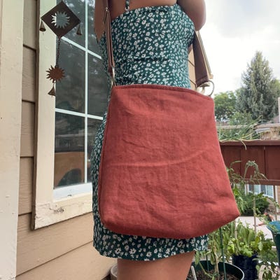 Denim Crossbody Bag, Washable Cloth Purse, Striped Shoulder Bag ...