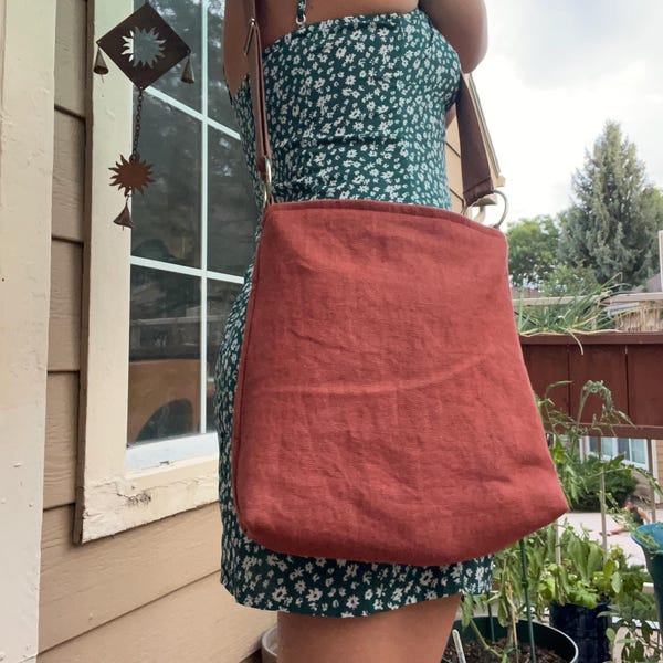 Linen Crossbody Bag, Linen Purse, Shoulder Bag, Washable Crossbody ...