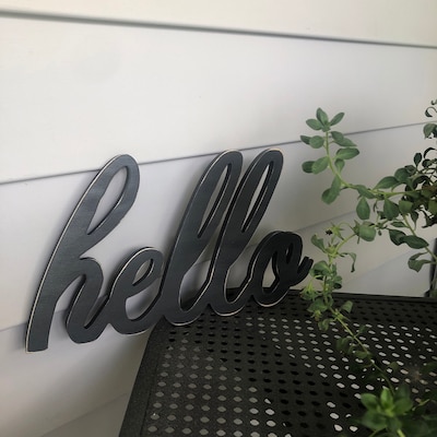 Hello Wood Word Cutout Sign, Wooden Hello Sign, Housewarming Gift, Wood ...