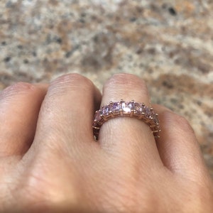 Pink Diamond Eternity Ring, Anniversary Ring, Eternity Band, 14K Solid ...