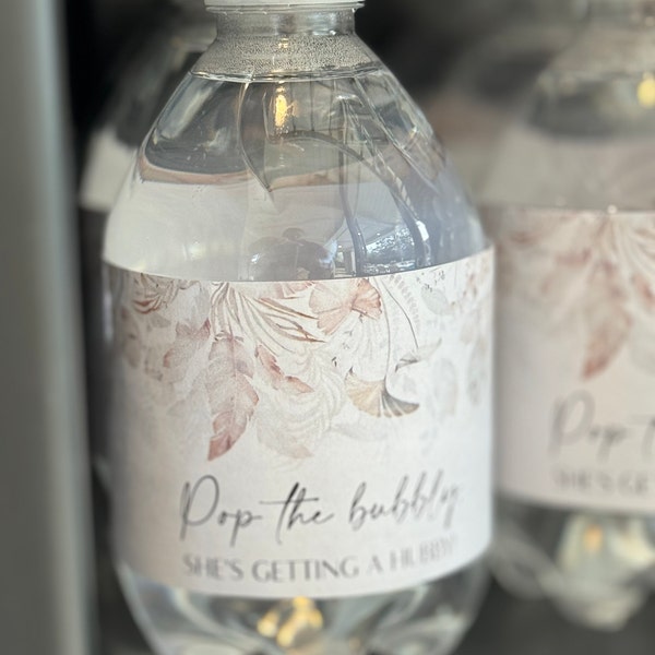 Printable OR Printed Floral Water Bottle Labels With Your Choice of ...