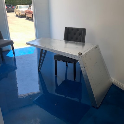 Airfoil Desk Aluminum Aviator Wing Desk Industrial Airplane Desk ...