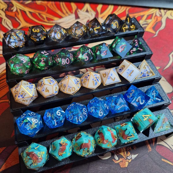 5-tier Black Dice Display Stand – Large Capacity Dice Holder for D&D ...