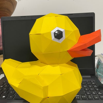 3D Paper Craft SVG, PDF Template Rubber Duck Papercraft, 3D Duck for ...
