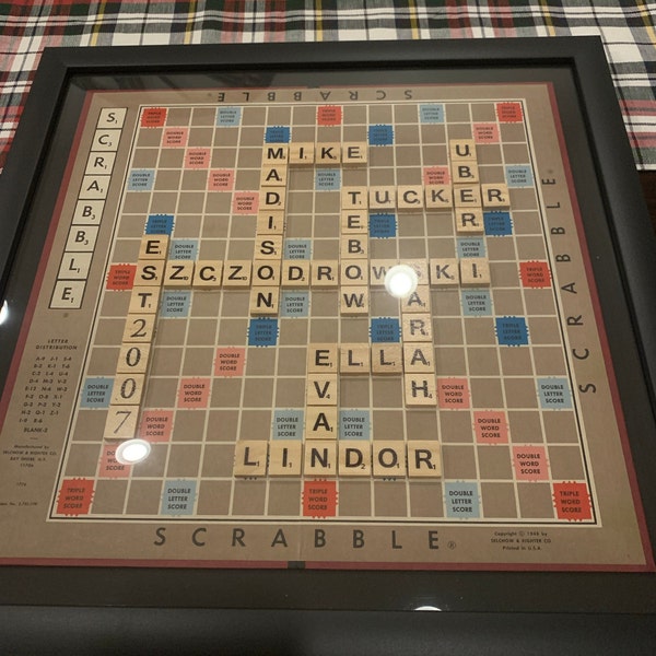 Custom Framed Scrabble Boards - Personalized Gift - Vintage Scrabble ...