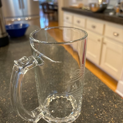 Engraved Split Monogram Beer Mug Glass, Custom Beer Glass,personalized ...