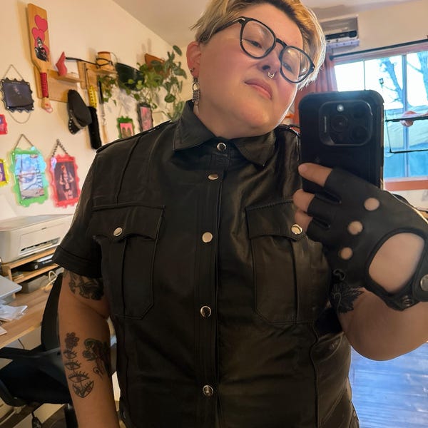 Leather Vest for Men - Leather Bar Vest for Men - Open Front Leather ...