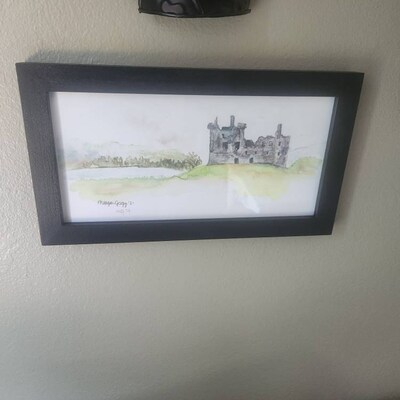 Panoramic Picture Frame in 1x1 Flat Style and Solid Natural Wood Tone ...