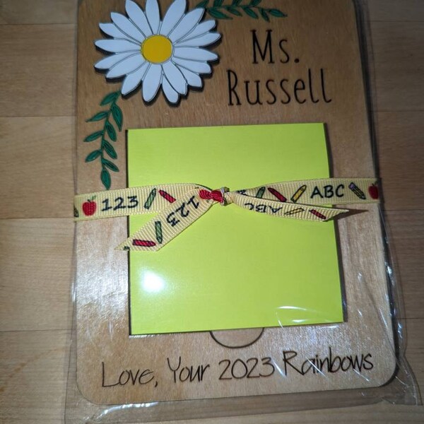 Teacher Sticky Note Holder, Best Teacher Ever, Secretary Gift, - Etsy