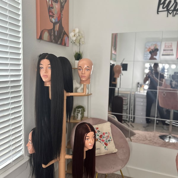 Adjustable Multi-head Wig Stand | Comes With 7 Mannequin Heads! Display ...