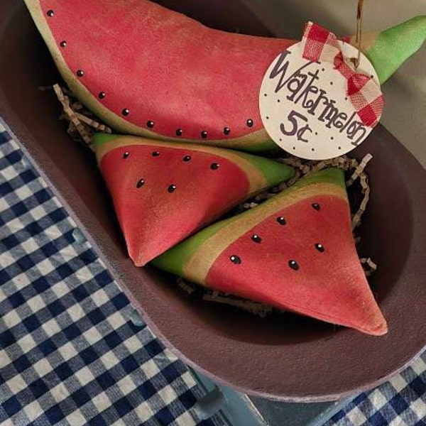 3 Primitive Watermelon Slices-summer-watermelons-primitive Decor - Etsy