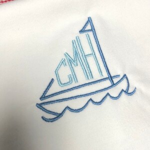 Sailboat Single Letter Monogram - Etsy