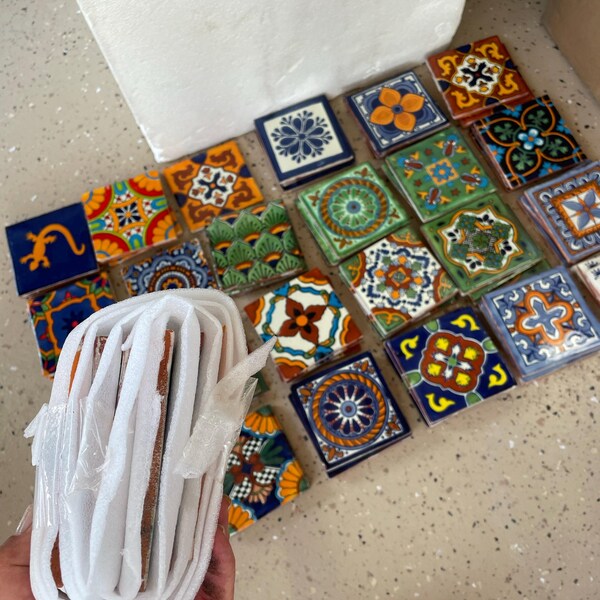 Talavera Mexican Hand Painted Tile Folk Art Sample Tile 4x4 C397 Day of ...