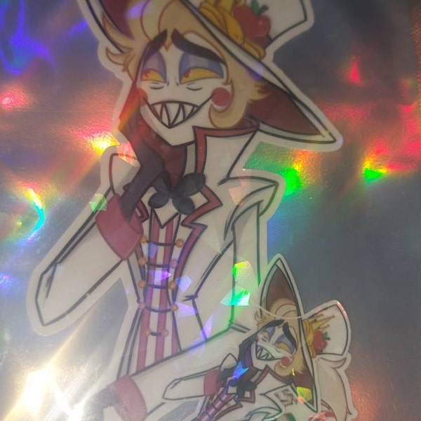 Hazbin Hotel Lucifer Sticker 4 Hazbin, Glitter, Laminated, Lucifer ...