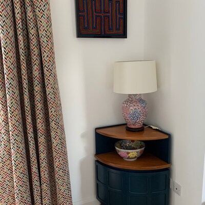 Mid Century Nathan Corner Cabinet, Retro Shelves, Hand Painted Unit ...