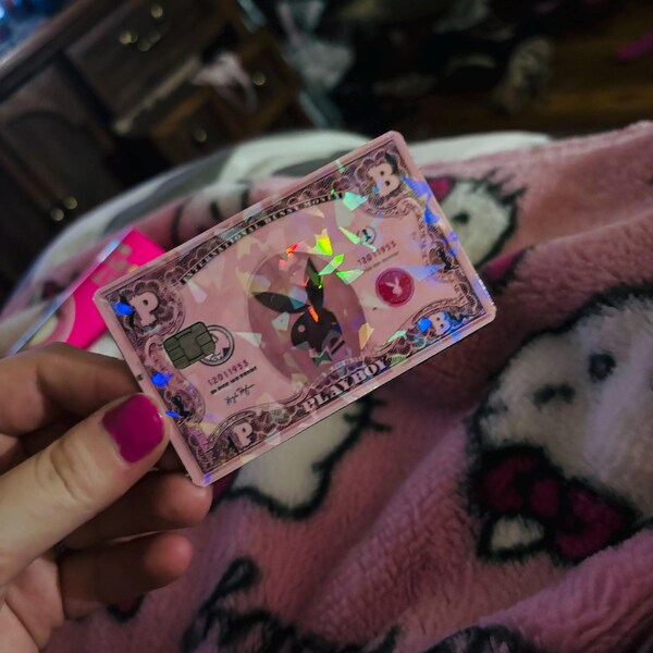 Pink Bills Credit Debit Card Sticker, Pink Aesthetic Credit Card ...