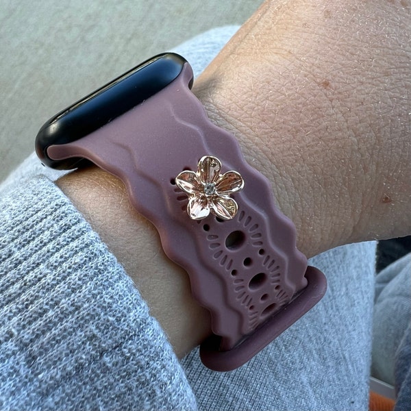 Smartwatch Band Stackable Jewelry Rose Gold Ring Charms Watchband Bars ...