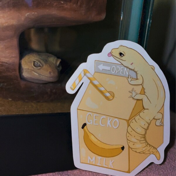 Leopard Gecko Fruit Flavored Milk Stickers | Reptile | Sticker Pack ...