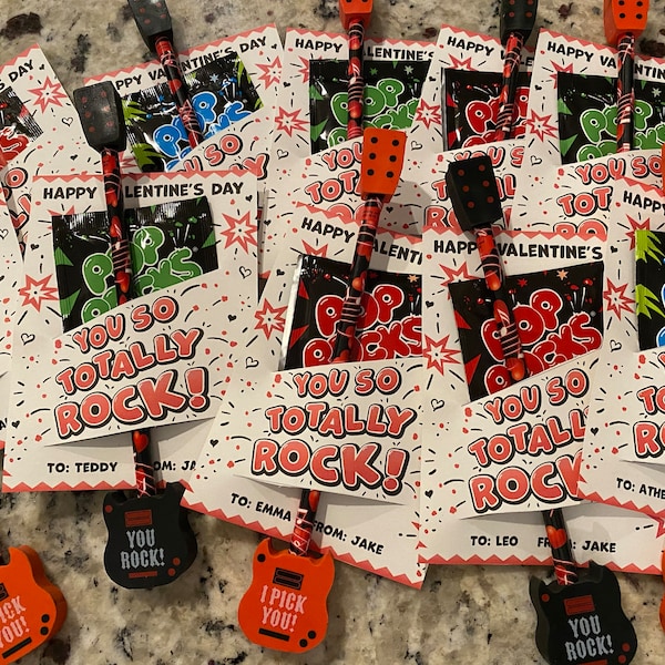 Pop Rocks Valentine Cards, INSTANT EDITABLE Download,classroom Exchange ...