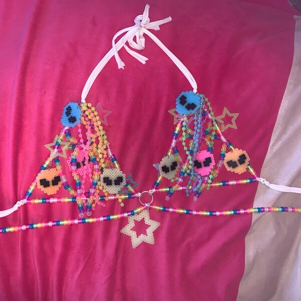 Universal Rainbow Kandi Harness, Rave Outfit,edc Outfit,kandi Bra,kandi ...
