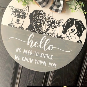 Personalized Pet Portrait Welcome Sign/ Dog Portrait Door | Etsy