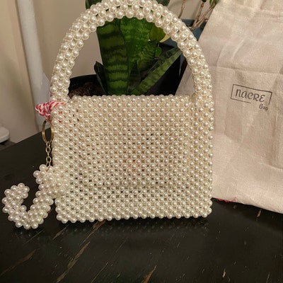 Mini Bead Bag Small Bead Purse Beaded Tote Bag Colorful Bead Bag Pearl ...