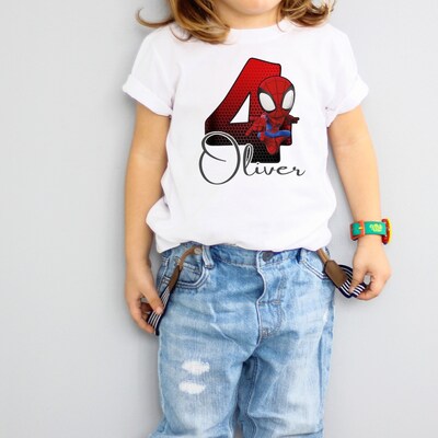 Printable Spiderman 4th Birthday Cake Topper Digital Download Ready to Print and Handcut Instant ...