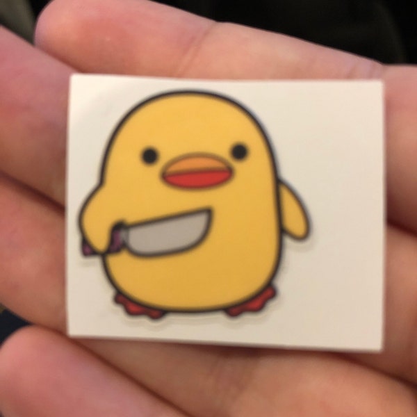 Chicken Duck Holding Knife Vinyl Sticker, Vinyl Decal Sticker for ...