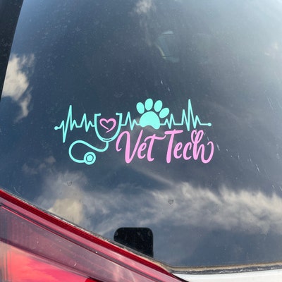 Vet Tech Vinyl Car Decal - Etsy