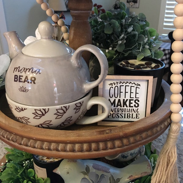Miniature Tiered Tray Wood Signs 3x3 - Etsy