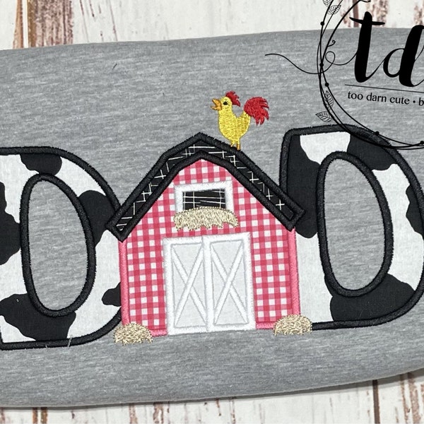 Dad Barn Farm Animal Digital Machine Embroidery Applique Design 5 Sizes ...