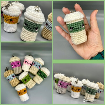 Kawaii Coffee Keyring Takeaway Cup Crochet Pattern PATTERN - Etsy