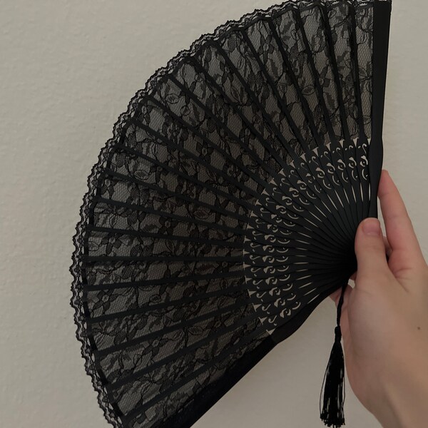 Silk Black Rabbit Hand Fan With Sleeve -handheld Folding Fan, Japanese ...