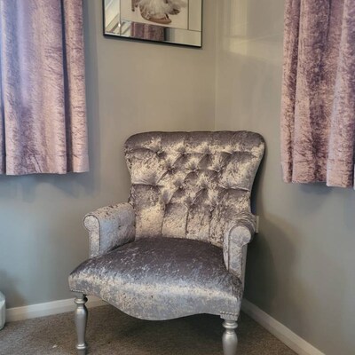 Duck Egg Flowers and Bird Print Armchair Chair Seat - Etsy UK