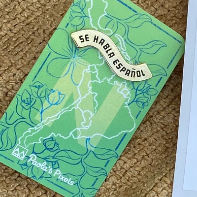 Spanish Enamel Pin, Se Habla Español Enamel Pin, Latinx Pin, Bilingual ...