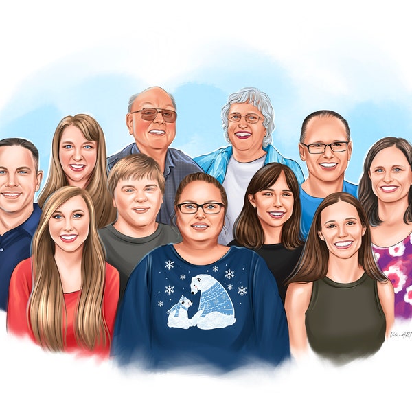 Custom Digital Realistic Portrait - 1 Person, Full Body With Background ...