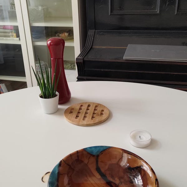 Large Wood Bowl From Burned Poplar Wood, Luxury Gloss Resin Finish - Etsy