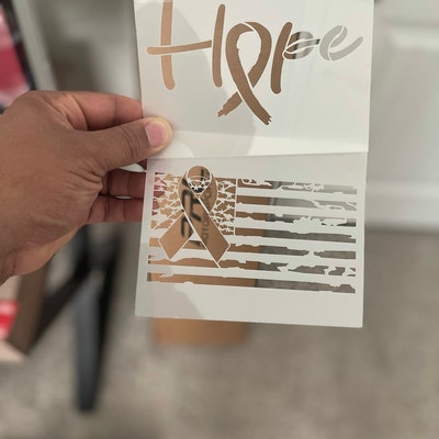 Hope Ribbon Stencil Reusable Stencils for Painting Create DIY Hope ...