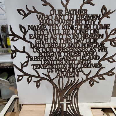 Catholic Lord's Prayer Our Father Tree Laser Cut File Svg Dxf Pdf Eps ...