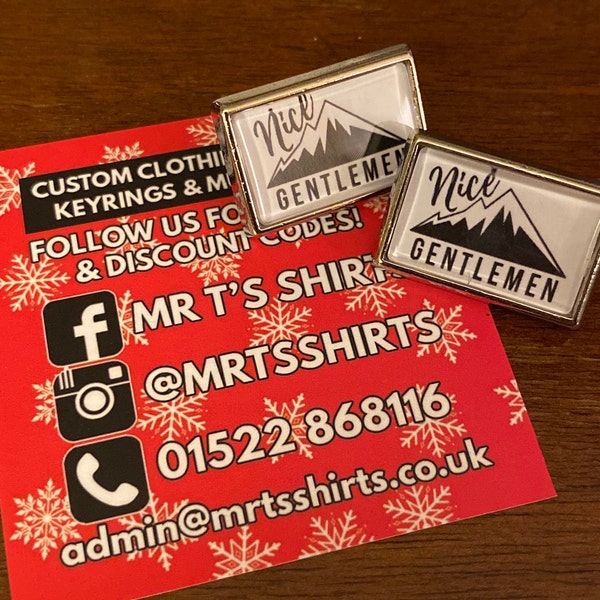 Rectangular Metal Lapel Pin Badges • 13x21mm Personalised Button Badge ...