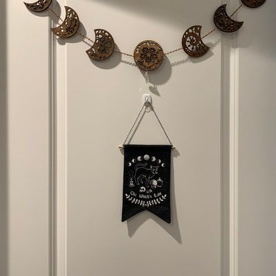 Lacey Wooden Moon Garland Moonphase Moon Cycles Bohemian - Etsy