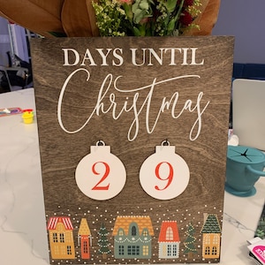 Christmas Countdown Sign, Days Until Christmas Sign, Early Christmas ...