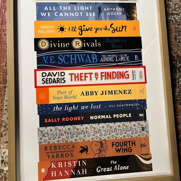 Custom Book Stack Art Print Digital - Etsy