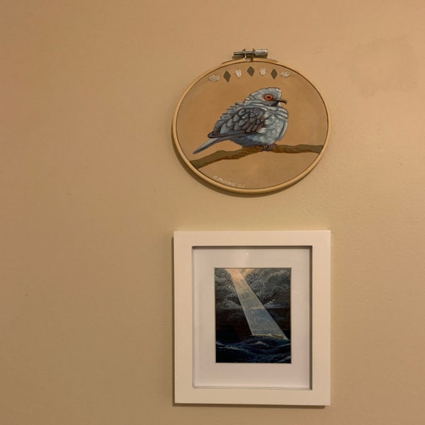 Diamond Dove Hoop Art - Dove Art - Dove Painting - Original Acrylic ...