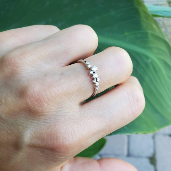 PERIMADE Tulip Flower Stacking Ring • Delicate Gold Tulip Bypass Ring ...