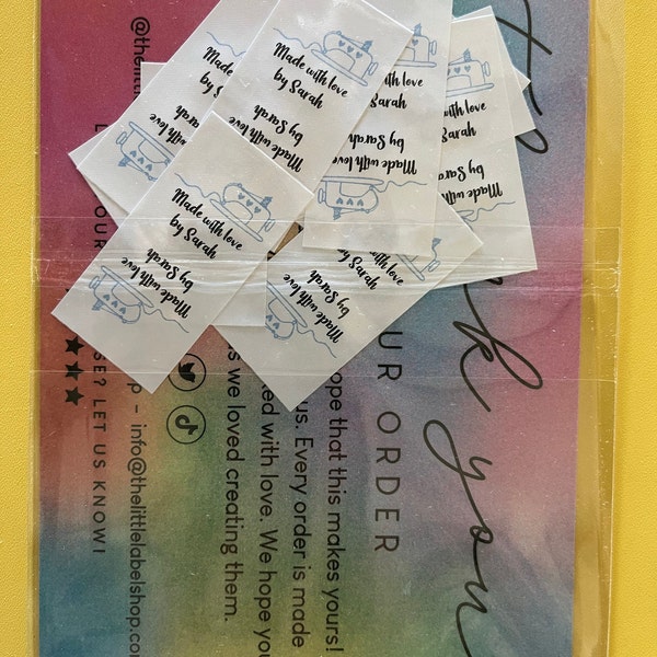 Custom Name Sewing Machine Design Fabric Clothing Labels Product Tags ...