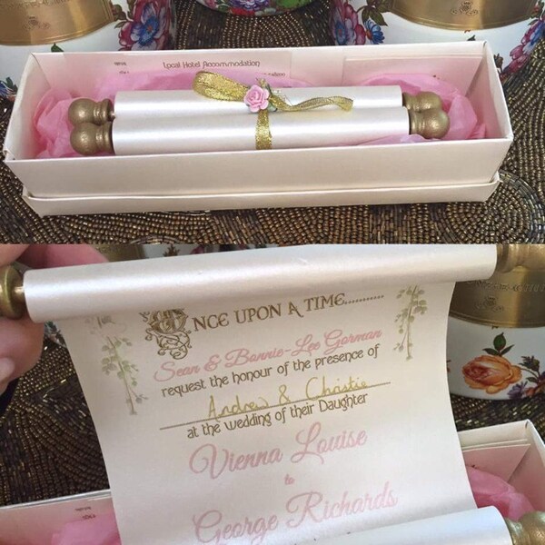Gold DIY Mini Scroll Invitation Rods - Etsy