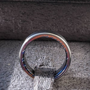 New Damascus Steel Ring Stainless Steel Damasteel Customizable Ring Darker Color Etch. Damascus ...