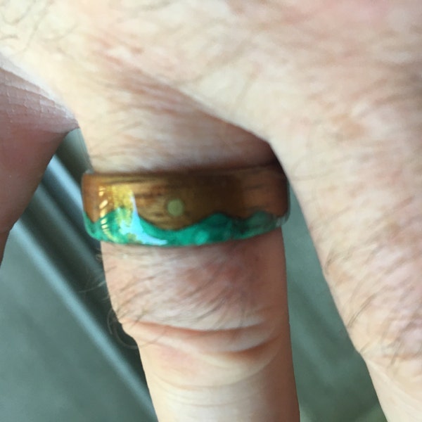 Mountain Wave Ring, Ocean and Mountain Ring, Mountain and Sea Couple ...