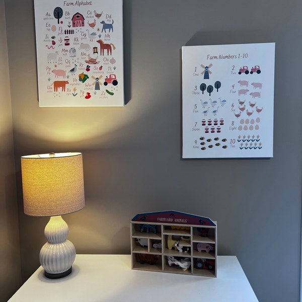 Farm Alphabet Numbers Prints, Farm Nursery Wall Art, Farm Kids Room ...